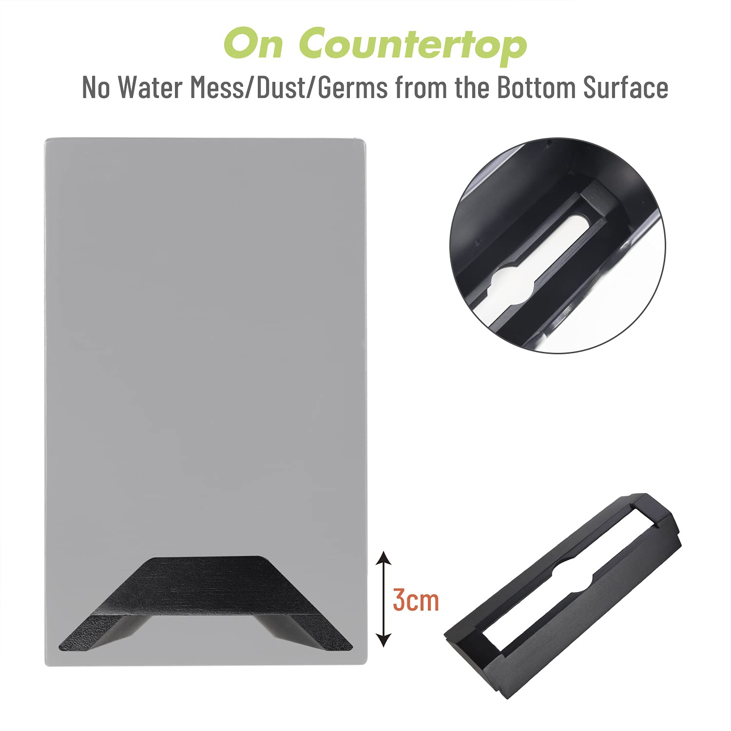 Cozee Bay Bamboo Paper Towel Dispenser, Paper Towel Holder with Lid for Home and Commercial, Wall Mount or Countertop for Multifold, C Fold, Z fold, Trifold Hand Towels (Black)