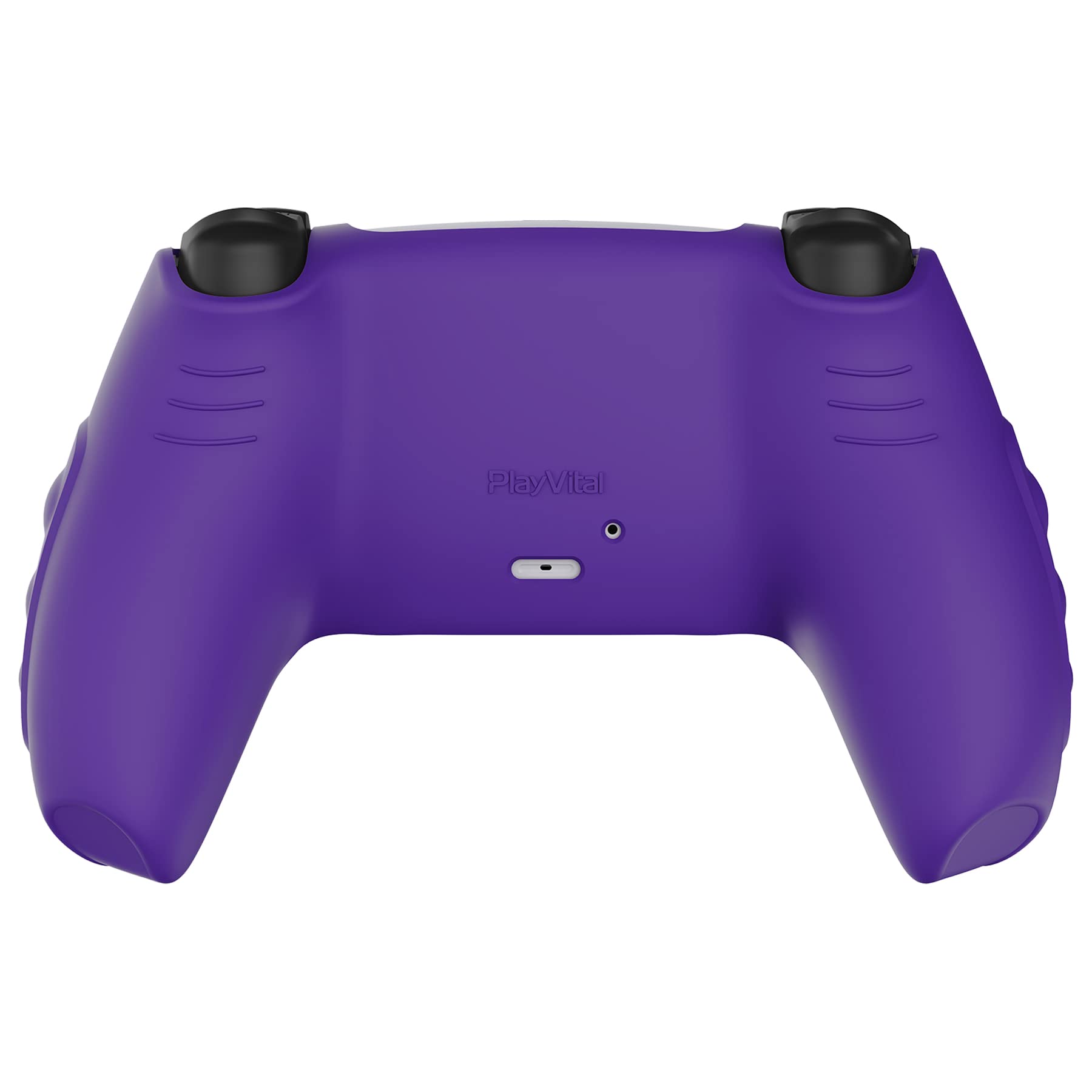 PlayVital Knight Edition Neon Genesis Purple & Green Two Tone Anti-Slip Silicone Cover Skin for ps5 Controller, Soft Rubber Case for ps5 Wireless Controller with Thumb Grip Caps