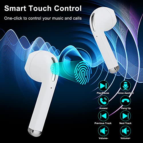 GOALSEN J-Series J05 HiFi Stereo Bluetooth Earbuds β Built-in 3 Sound Modes Touch Control Switch, HD Calls, Automatic Connection Dual Bluetooth Wireless Headphones Each Independent Use - White