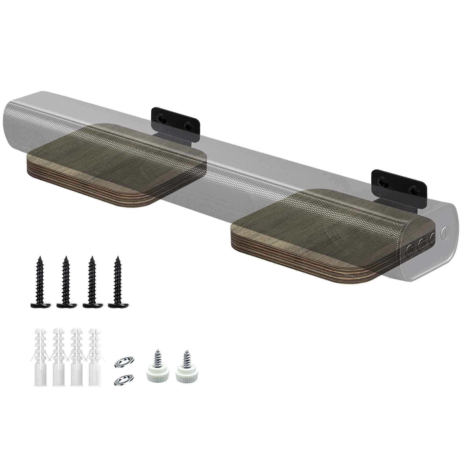 Maozhren Universal Soundbar Wall Mount Floating Shelves for Samsung, Polk Audio, Sonos Arc, JBL, Bose, Sony, Vizio, LG, TCL, Roku, Onn, Philips, Yamaha Soundbar Wall Mount Bracket, with Hardware Kit