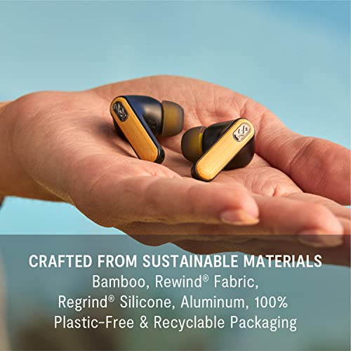 House of Marley Redemption ANC 2: True Wireless Earbuds with Microphone, Bluetooth Connectivity, 6 Hour Battery Life with in-Case Charging, and Sustainable Materials, Signature Black