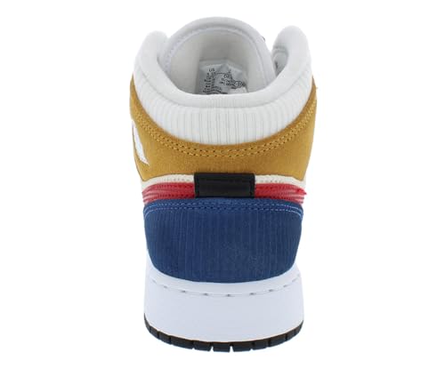 Nike Air Jordan 1 Mid GS White/Gym Red-Black DR6957 100 (us_Footwear_Size_System, Big_Kid, Men, Numeric, Medium, Numeric_4)