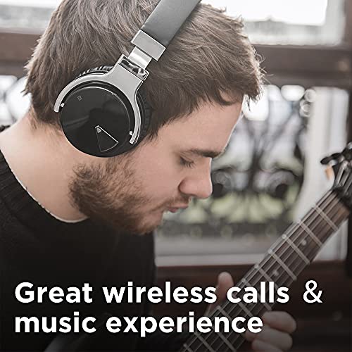 Qisebin E7 Active Noise Cancelling Headphones Bluetooth Headphones with Microphone Deep Bass Wireless Headphones Over Ear, Comfortable Protein Earpads, 30 Hours Playtime for Travel/Work, Black