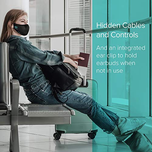 Hubble MaskFone, Face Mask for Protection, Wireless Headphones & Mic, Volume Control,12H Battery, Alexa Compatible, Face Mask for Cold Weather, Working, Running, Airborne disease, Gift for men & women, Size M/L