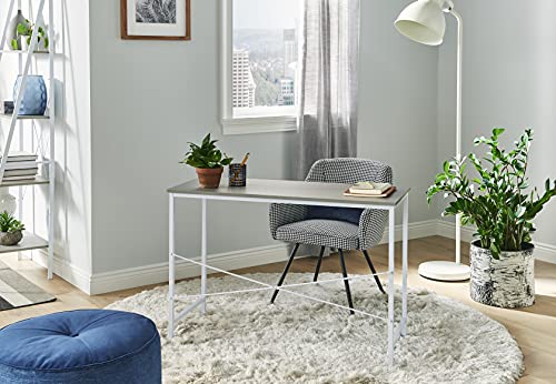 ClosetMaid Writing Desk or Console Table for Office, Entryway or Living Room, Industrial Modern Design, Wood with White Metal Frame, Smoky Taupe