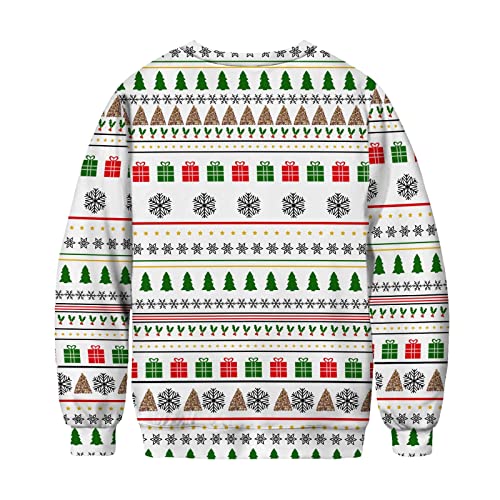 Mens Ugly Christmas Sweatshirt Sweatshirts for Xmas Party Celebration 3D Printed Funny Crewneck Pullover