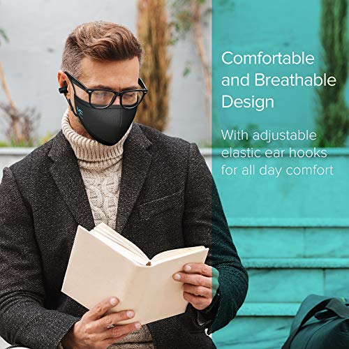 Hubble MaskFone, Face Mask for Protection, Wireless Headphones & Mic, Volume Control,12H Battery, Alexa Compatible, Face Mask for Cold Weather, Working, Running, Airborne disease, Gift for men & women, Size M/L