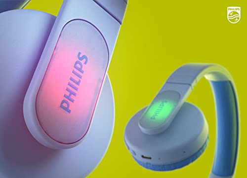 Philips K4206 Kids Wireless On-Ear Headphones, Bluetooth + Cable Connection, 85dB Limit for Safer Hearing, Built-in Mic, 28 Hours Play time, Parental Controls via Philips Headphones