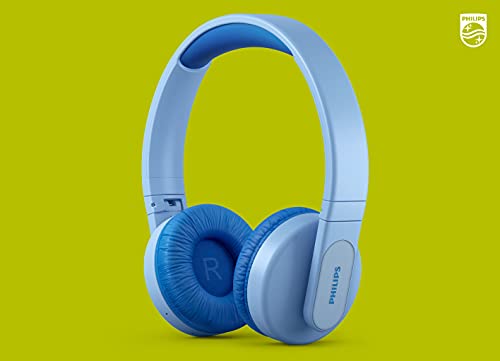 Philips K4206 Kids Wireless On-Ear Headphones, Bluetooth + Cable Connection, 85dB Limit for Safer Hearing, Built-in Mic, 28 Hours Play time, Parental Controls via Philips Headphones
