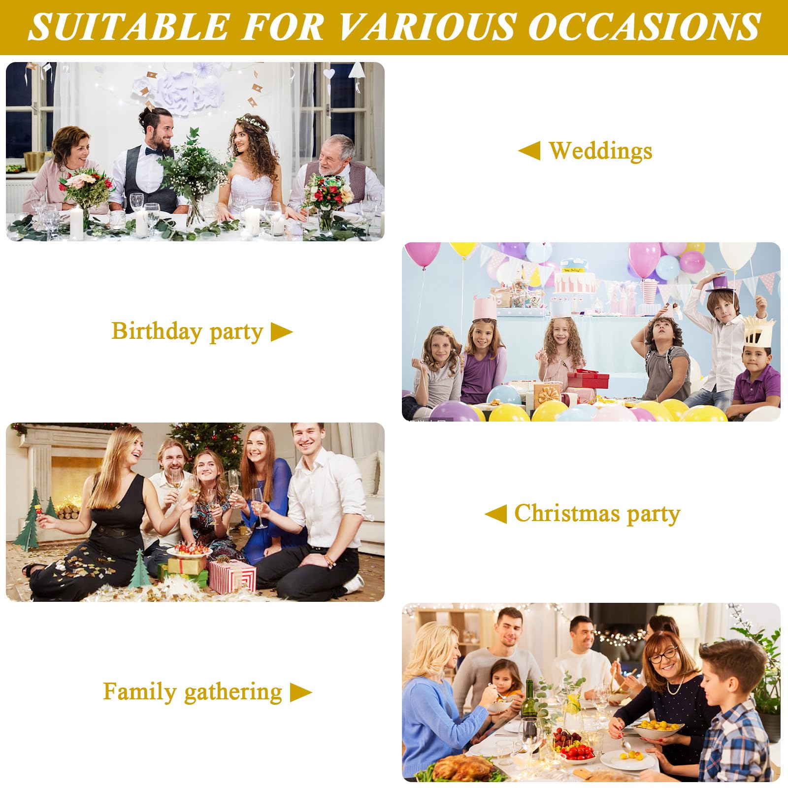 4 Pack Plastic Table Cloth Cover for Parties Disposable, Pink and Gold Tablecloth for 8 Foot Rectangle Tables, Birthday Wedding Graduation Father Valentine's Day Easter Party Supplies Decorations