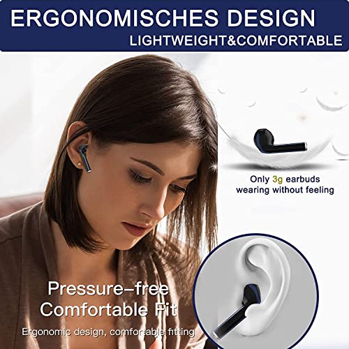 Wireless Earbuds,Bluetooth 5.3 Noise Cancelling Earbuds,Bluetooth Headphones 3D HIFI Stereo Bass, IPX7 Waterproof Sports Touch Control with USB-C Fast Charge Mini Charging Case for Android ios