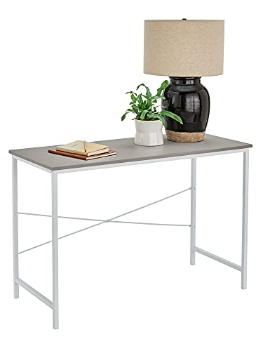 ClosetMaid Writing Desk or Console Table for Office, Entryway or Living Room, Industrial Modern Design, Wood with White Metal Frame, Smoky Taupe