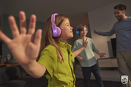 Philips K4206 Kids Wireless On-Ear Headphones, Bluetooth + Cable Connection, 85dB Limit for Safer Hearing, Built-in Mic, 28 Hours Play time, Parental Controls via Philips Headphones