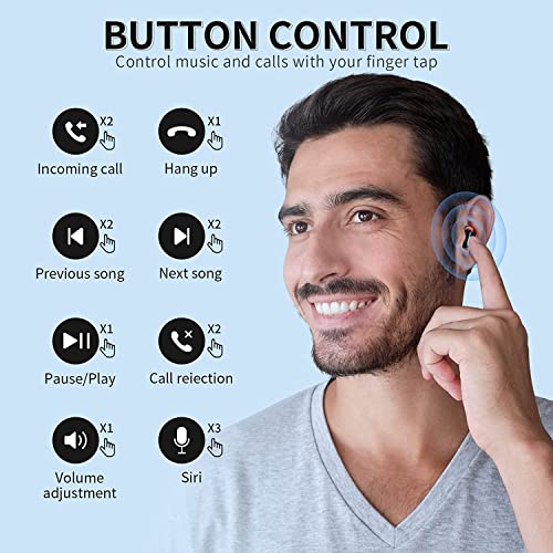 zivsivc Wireless Ear Buds, Bluetooth 5.1 in-Ear Earphone,IPX7 Waterproof Headphones,Ear Buds Wireless Bluetooth Earbuds,Noise Cancelling Earbuds,100Hrs Playtime with Charging Case for iPhone Android