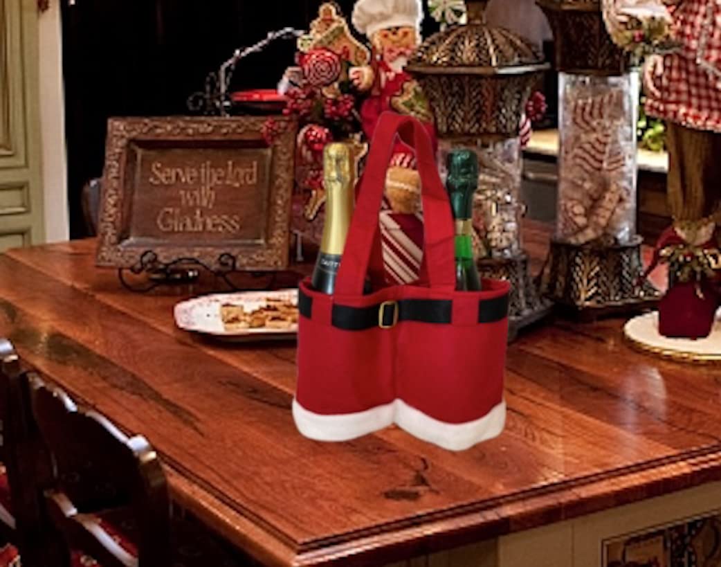Christmas Decorations Gift Bags – Decorations for Bottles, Festive Bags Sweater Party Table decor - Santa Outfit Design, Christmas Tableware, Silverware Holders, Wine Bottle Bags, Candy Pouch Bag, Knife Spoon Fork Bag, Mini Christmas Stockings for Xmas Gi