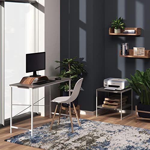 ClosetMaid Writing Desk or Console Table for Office, Entryway or Living Room, Industrial Modern Design, Wood with White Metal Frame, Smoky Taupe