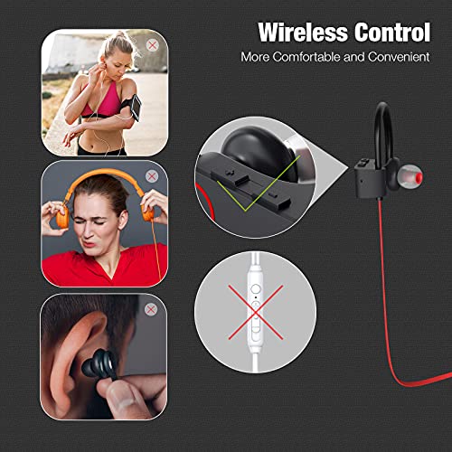 Boean Bluetooth Headphones Wireless Earbuds Bluetooth 5.3 Running Headphones IPX7 Waterproof Earphones with 15 Hrs Playtime Stereo Sound Isolation Headsets for Workout Gym