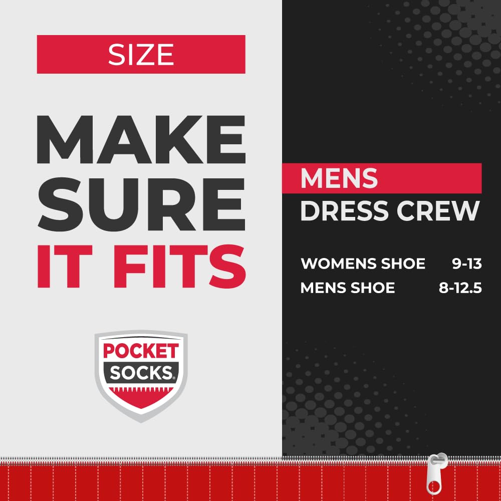 Pocket Socks Men Fashion Cotton Crew Socks, Hidden Zipper Security Pocket for Travel ID, Ear Buds and More, One Size, Hanukkah Sweater