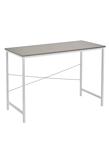 ClosetMaid Writing Desk or Console Table for Office, Entryway or Living Room, Industrial Modern Design, Wood with White Metal Frame, Smoky Taupe