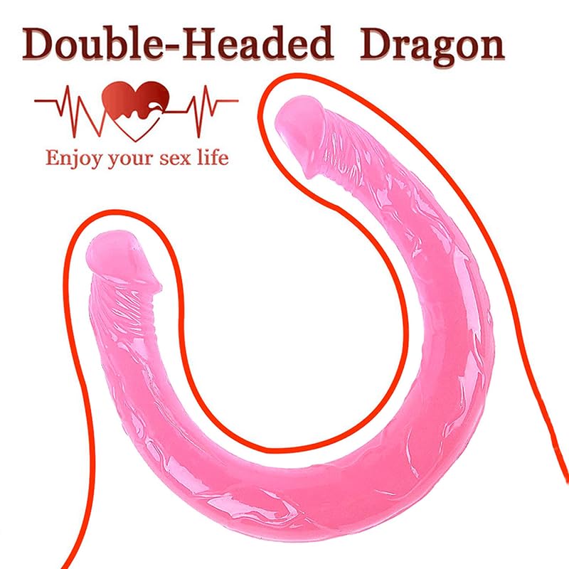 Non-irritating 18.11 inches Silicone Material Double Headed Silicone Strong Suction Cup for Hands-Free Realistic Classic Double-Ended Wand for Women - XjmFx26-2