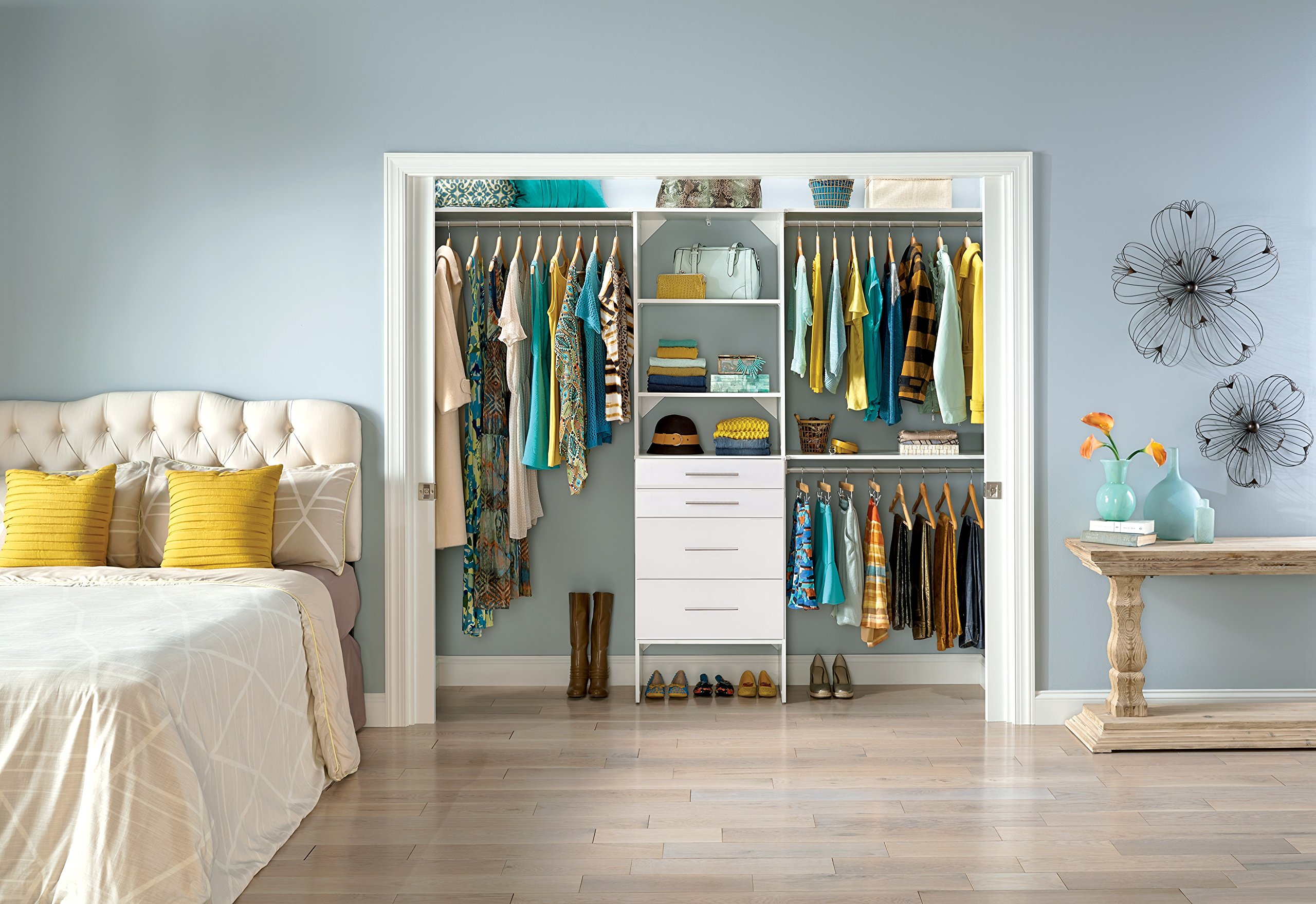 ClosetMaid 1937140 SuiteSymphony Modern 25-Inch Closet Organizer with Shelves and 4-Drawers, Pure White