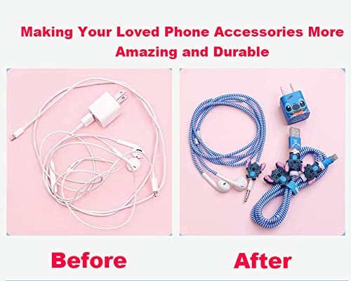 [2023 Upgrade Styles] DIY Protector Stitch Set,Data Cable USB Charger Data Line Earphone Wire Saver Protector Compatible for iPhone 7 8 Plus X iPad iPod iWatch Series (Stitch)