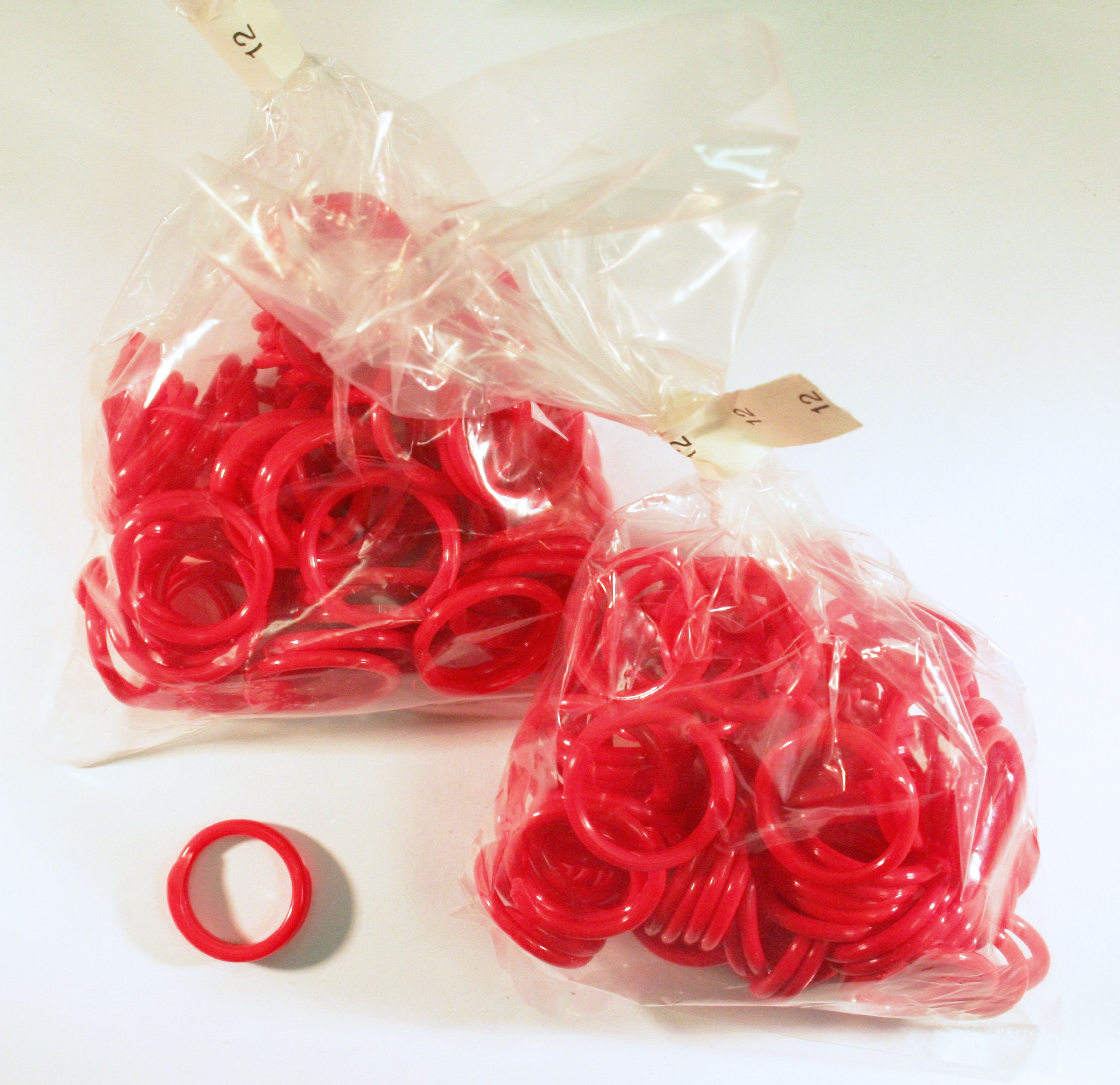 Pack of 100, Size 12, 3/4" inch Spiral Leg Bands (Available in Red, Blue and Green) (Green)