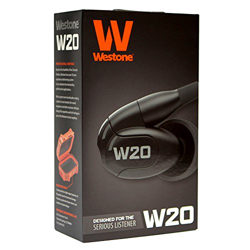 Westone Audio W20 Dual-Driver True-Fit Earphones with MMCX Audio Cable and 3 Button MFi Cable with Microphone, Black