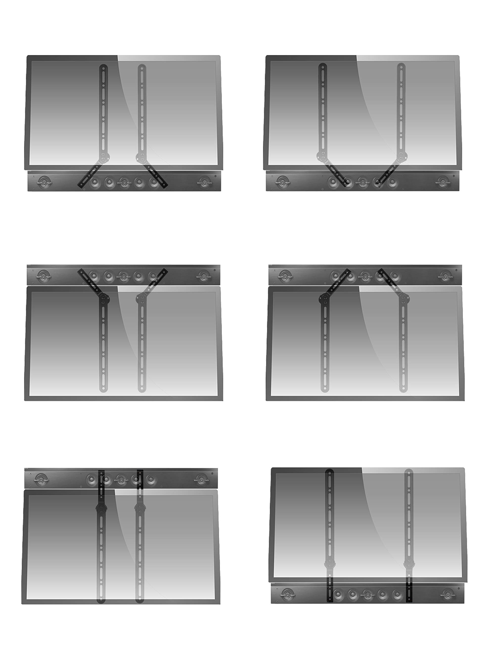 VIVO Manual Flat Ceiling TV Mount for 23 to 55 inch Screens with Universal Sound Bar Bracket, TV and Soundbar Mount Combo, Mount-KIT-VCSB2