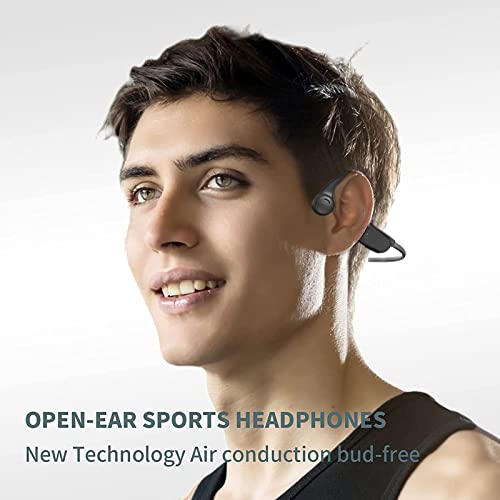 Pinetree Bone Conduction Headphones, Sport Open Ear Headphones Bluetooth,Wireless Lightweight Running Headphones with Mic Sweat Resistant Headset for Hiking, Driving, Cycling(Gray)