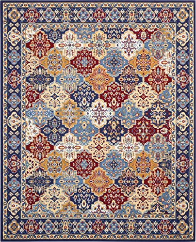 Nourison Grafix Traditional Multicolor 7'10" x 9'10" Area Rug, Easy Cleaning, Non Shedding, Bed Room, Living Room, Dining Room, Kitchen (8x10)