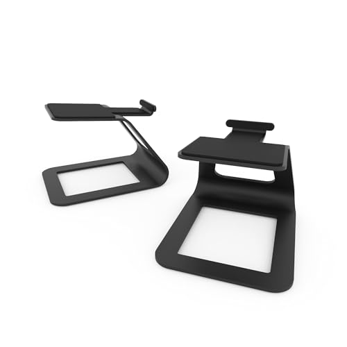 Kanto SE2 Elevated Desktop Speaker Stands for Small Speakers & Compact 2”-3” Studio Monitors | 3.8” Tall | Supports 7.1 lbs | Damping 1.5 mm Silicone Padding | Pair | Black