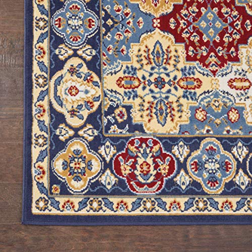 Nourison Grafix Traditional Multicolor 7'10" x 9'10" Area Rug, Easy Cleaning, Non Shedding, Bed Room, Living Room, Dining Room, Kitchen (8x10)