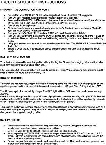 TREBLAB Z2 | Over Ear Workout Headphones with Microphone | Bluetooth 5.0, Active Noise Cancelling (ANC) | Up to 35H Battery Life | Wireless Headphones for Sport, Workout, Running, Gym