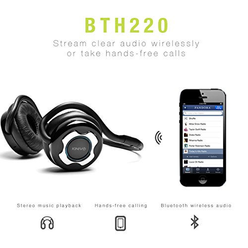 Kinivo BTH220 Bluetooth Stereo Headphone β Supports Wireless Music Streaming and Hands-Free Calling