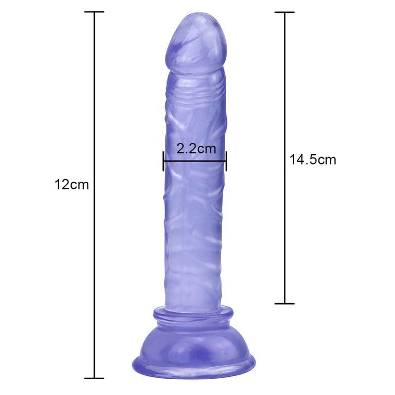 5.7 inches Hidden Packing Silicone Suction Cup Realistic Classic Dick Wand with Strong Suction Cups for Men and Women or Men's and Women's Games-F80