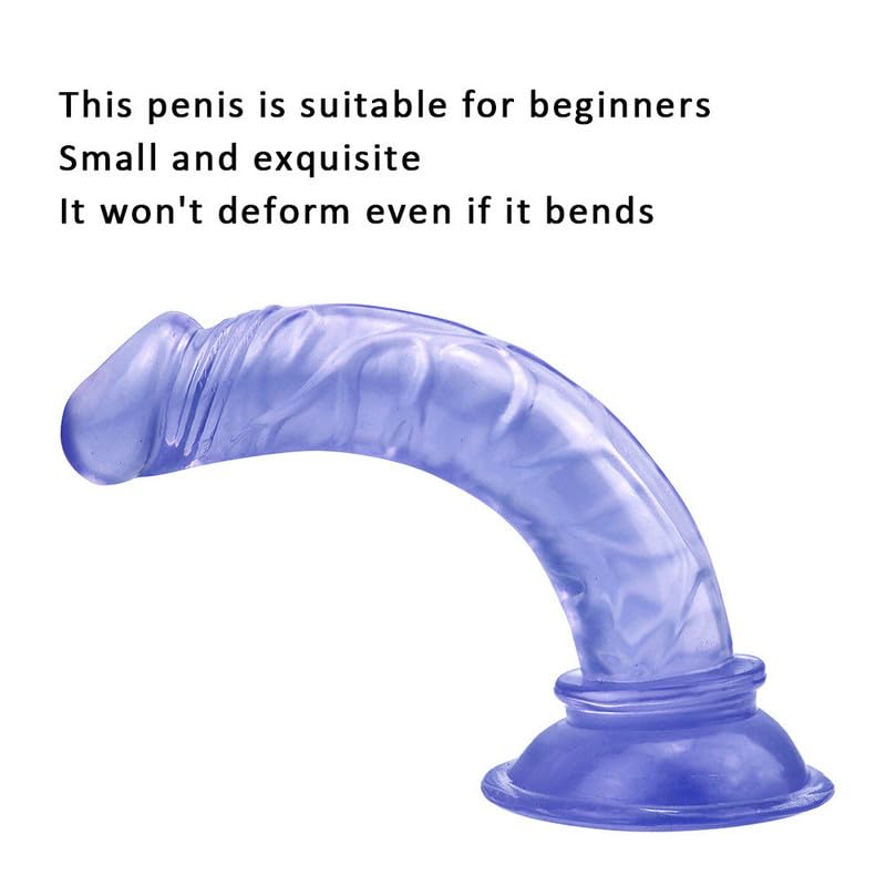 5.7 inches Hidden Packing Silicone Suction Cup Realistic Classic Dick Wand with Strong Suction Cups for Men and Women or Men's and Women's Games-F80