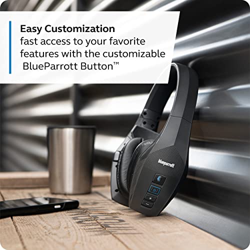 BlueParrott S650-XT Bluetooth – 2-in-1 Convertible Stereo to Mono Headset with Activated Noise Cancellation, Extended Wireless Range and IP54-Rated Protection, Black