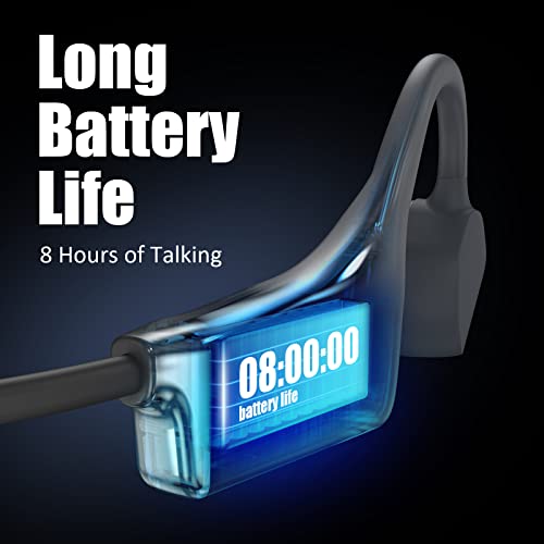 YouthWhisper Bone Conduction Headphones - Bluetooth 5.2 Open Ear Headphones IP67 Waterproof Sport Earphones with Noise-Cancelling Mic - Wireless Bone Conducting Headset for Running Hiking Cycling