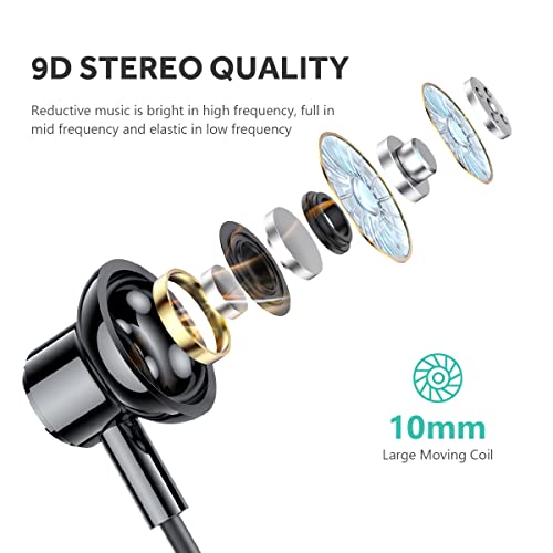 LHJRY 100 Hours Playtime Bluetooth Headphones with Mic, Magnetic, TF Card Slot, Light&Comfortable Wireless Neckband Headset, IPX5 Waterproof Sport Earbuds for Home Office Gym
