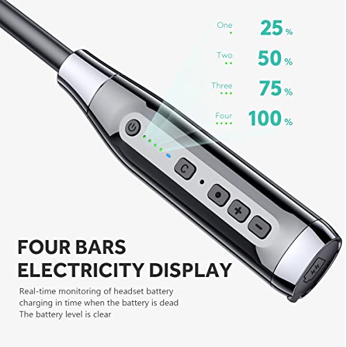 LHJRY 100 Hours Playtime Bluetooth Headphones with Mic, Magnetic, TF Card Slot, Light&Comfortable Wireless Neckband Headset, IPX5 Waterproof Sport Earbuds for Home Office Gym
