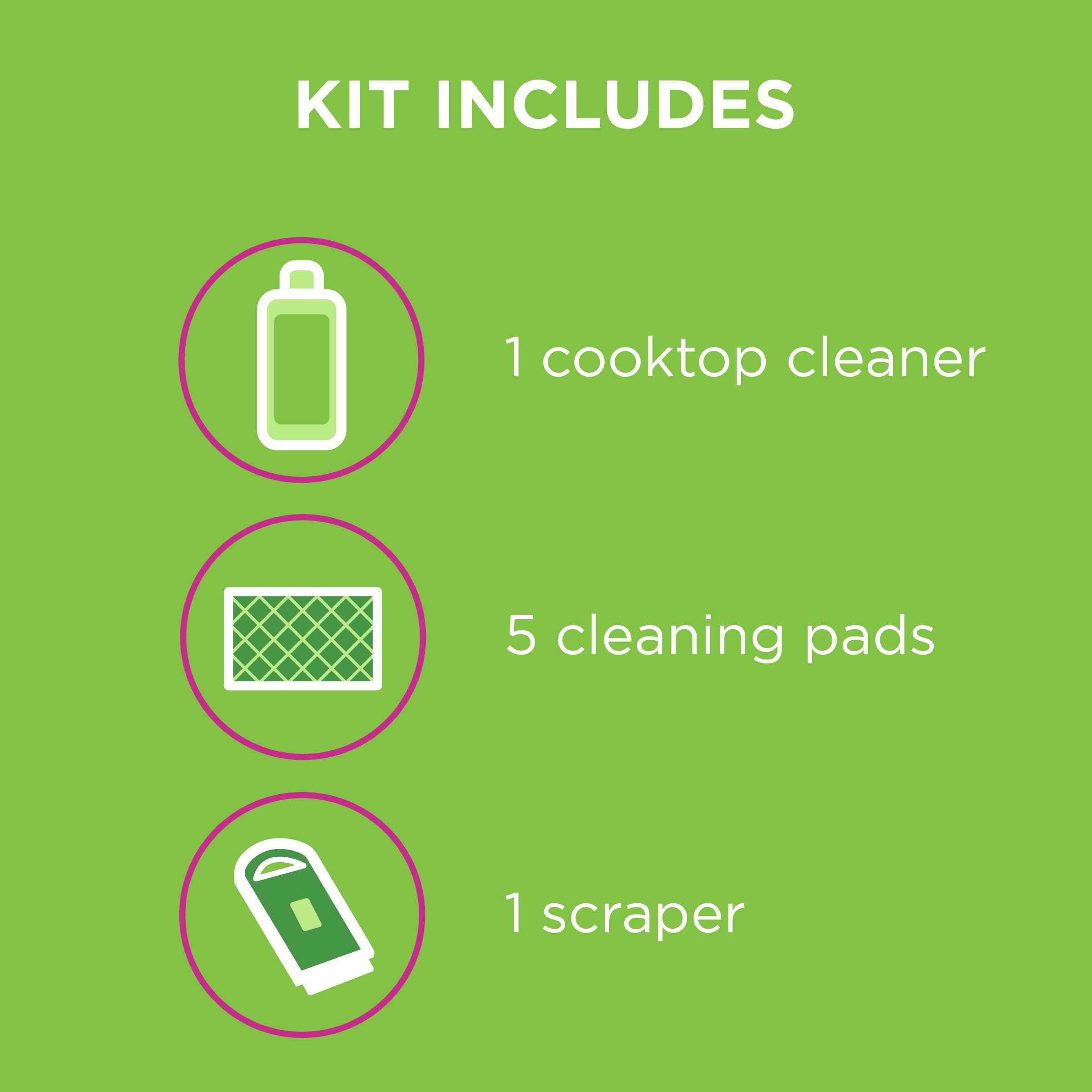 Affresh Cooktop Cleaning Kit, Safe for Glass & Ceramic Cooktops, Includes 5 oz cleaner, 5 pads, 1 scraper