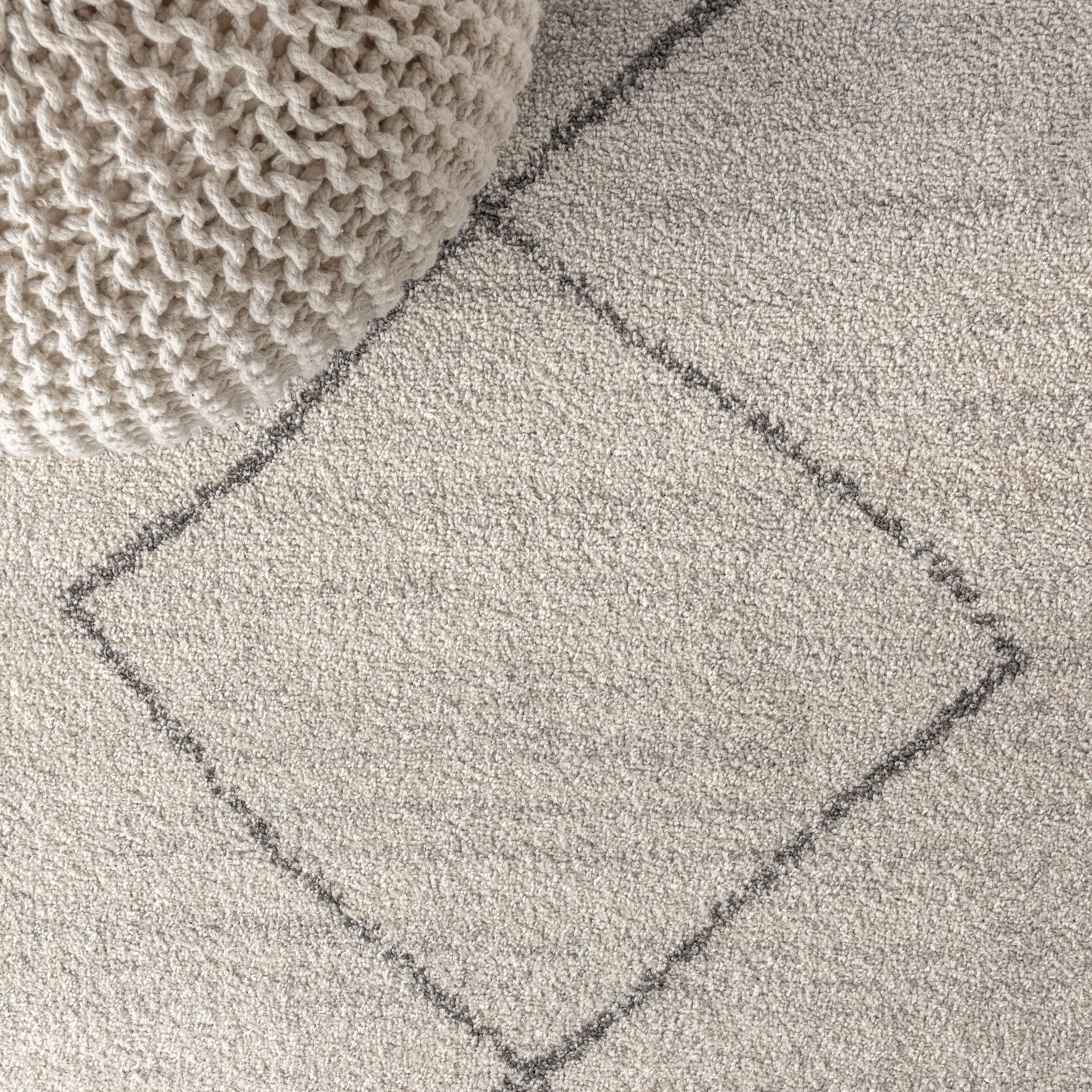 JONATHAN Y MOH203B-8 Zaina Moroccan Beni Souk Indoor Farmhouse Area-Rug Bohemian Minimalistic Geometric Easy-Cleaning Bedroom Kitchen Living Room Non Shedding, 8 X 10, Cream,Gray