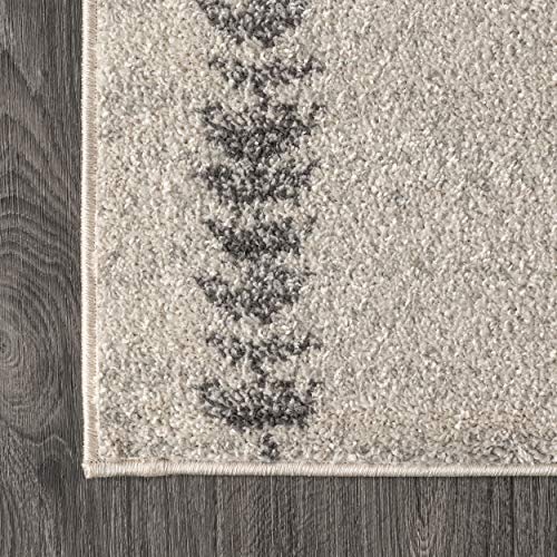 JONATHAN Y MOH203B-8 Zaina Moroccan Beni Souk Indoor Farmhouse Area-Rug Bohemian Minimalistic Geometric Easy-Cleaning Bedroom Kitchen Living Room Non Shedding, 8 X 10, Cream,Gray