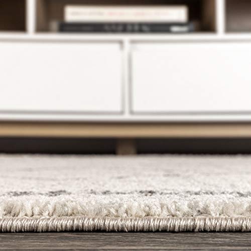 JONATHAN Y MOH203B-8 Zaina Moroccan Beni Souk Indoor Farmhouse Area-Rug Bohemian Minimalistic Geometric Easy-Cleaning Bedroom Kitchen Living Room Non Shedding, 8 X 10, Cream,Gray