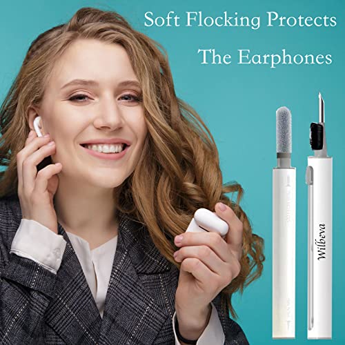 Wilbeva Cleaner Kit for Airpods, Bluetooth Earbuds Cleaning Pen for Airpods Pro 1 2 3 Samsung MI Android Earbuds, 3 in 1 Compact Multifunctional Headphones Case Cleaning Tools
