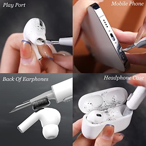 Wilbeva Cleaner Kit for Airpods, Bluetooth Earbuds Cleaning Pen for Airpods Pro 1 2 3 Samsung MI Android Earbuds, 3 in 1 Compact Multifunctional Headphones Case Cleaning Tools