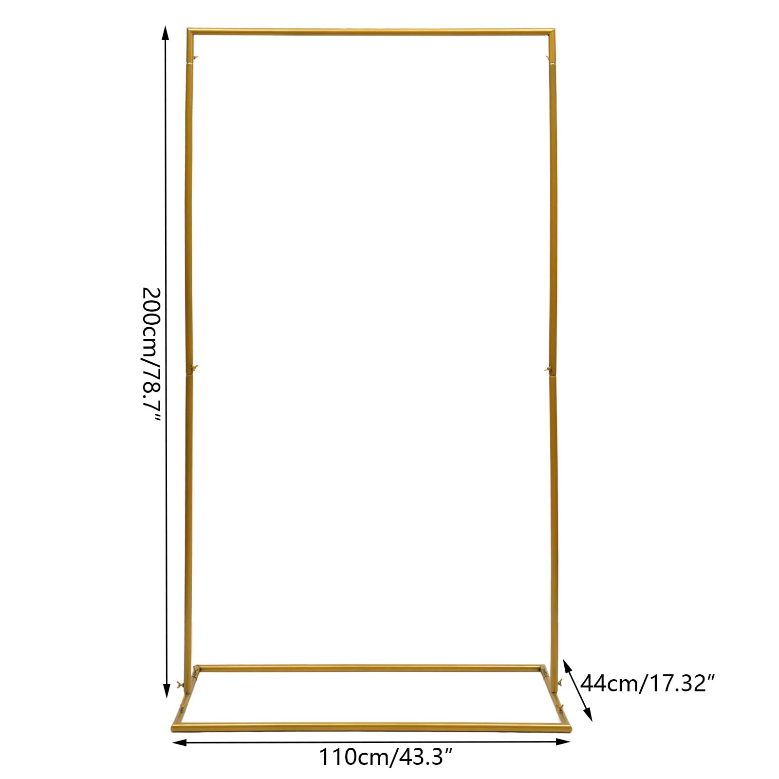 LyeXD 3.28 * 6.56FT Gold Rectangle Wedding Arch Backdrop Stand, Metal Arch Stand Wedding Arches Stand for Ceremony, Garden Floral Square Arch Frame Background for Wedding Party Decor