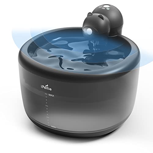 iPettie Bear Wireless Cat Water Fountain, Cordless Cat Water Fountain Battery Operated, Cat Fountain with Motion Sensor, 45-day of Battery life, Ultra Quiet Pump, 4-Stage Filtration for Dog, 75oz/2.2L