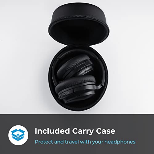 phonicgrid SE7 Hybrid Active Noise Cancelling Headphones, Bluetooth Wireless Headphones, Over Ear Bluetooth Headphones with ENC Clear Calls, Deep Bass, Bluetooth 5.1, 30Hrs for Talk/Music/Work, Black